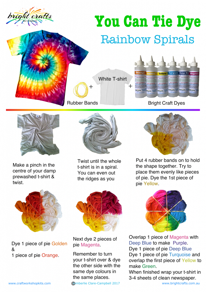 How To Tie Dye a Spiral Swirl - Bright Crafts